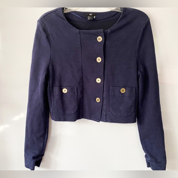 H&M | Jackets & Coats | Nwot Hm Dark Navy Military Jacket | Poshmark